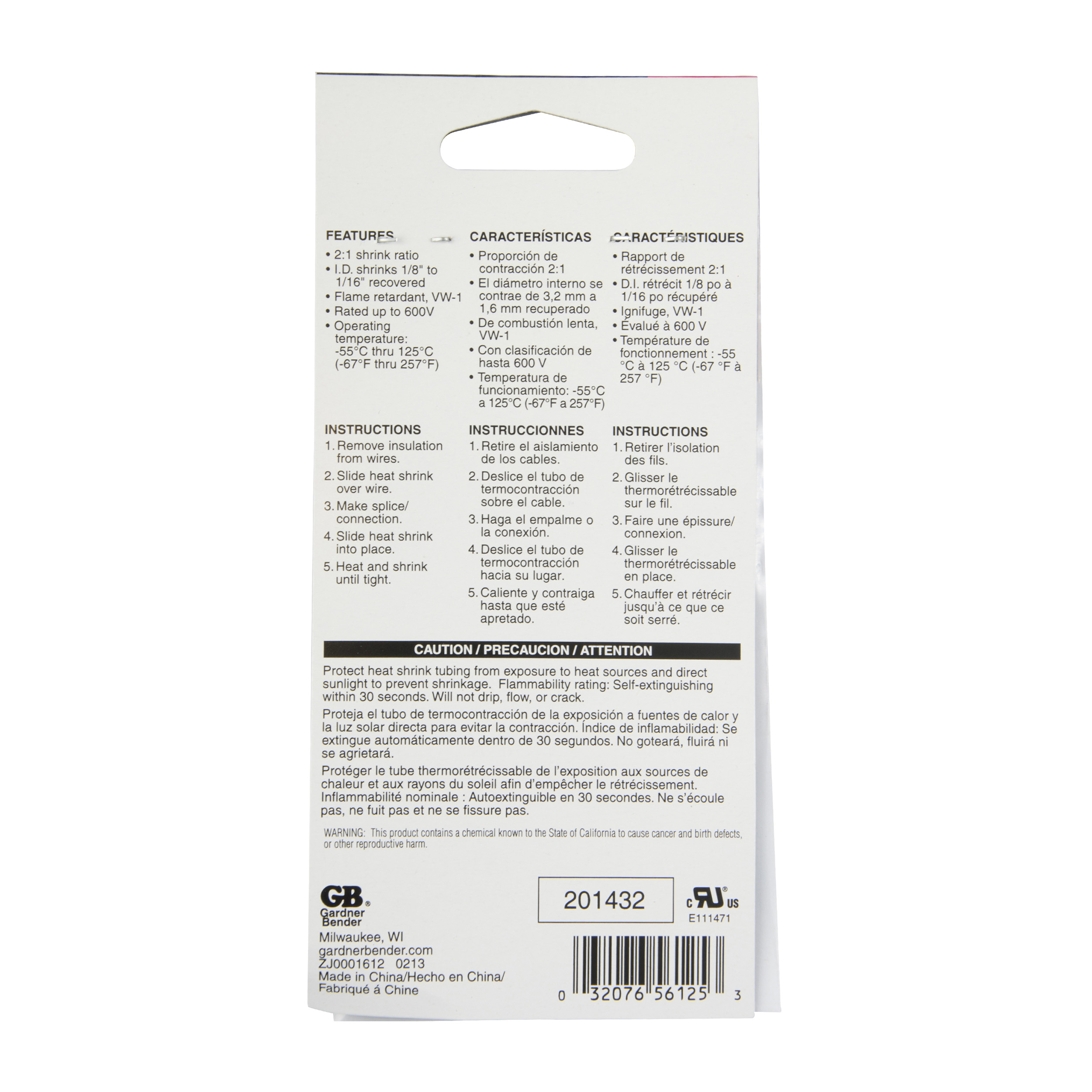 Polyolefin Heat Shrink Tubing, 2:1 Shrink Ratio 1/8 in. (3.2mm) Dia. to ...