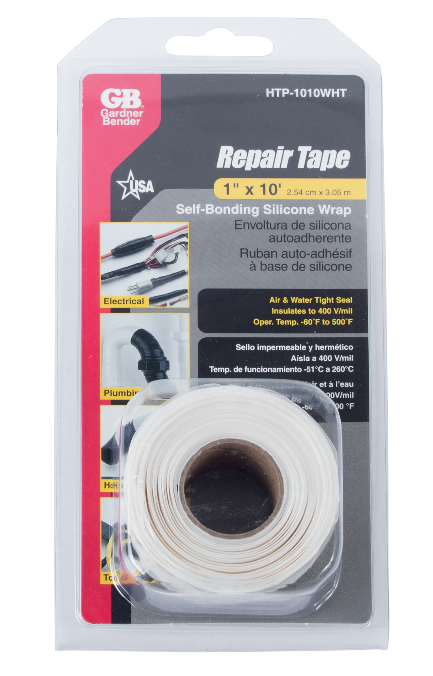 White Self-Sealing Repair Tape 1"x10'