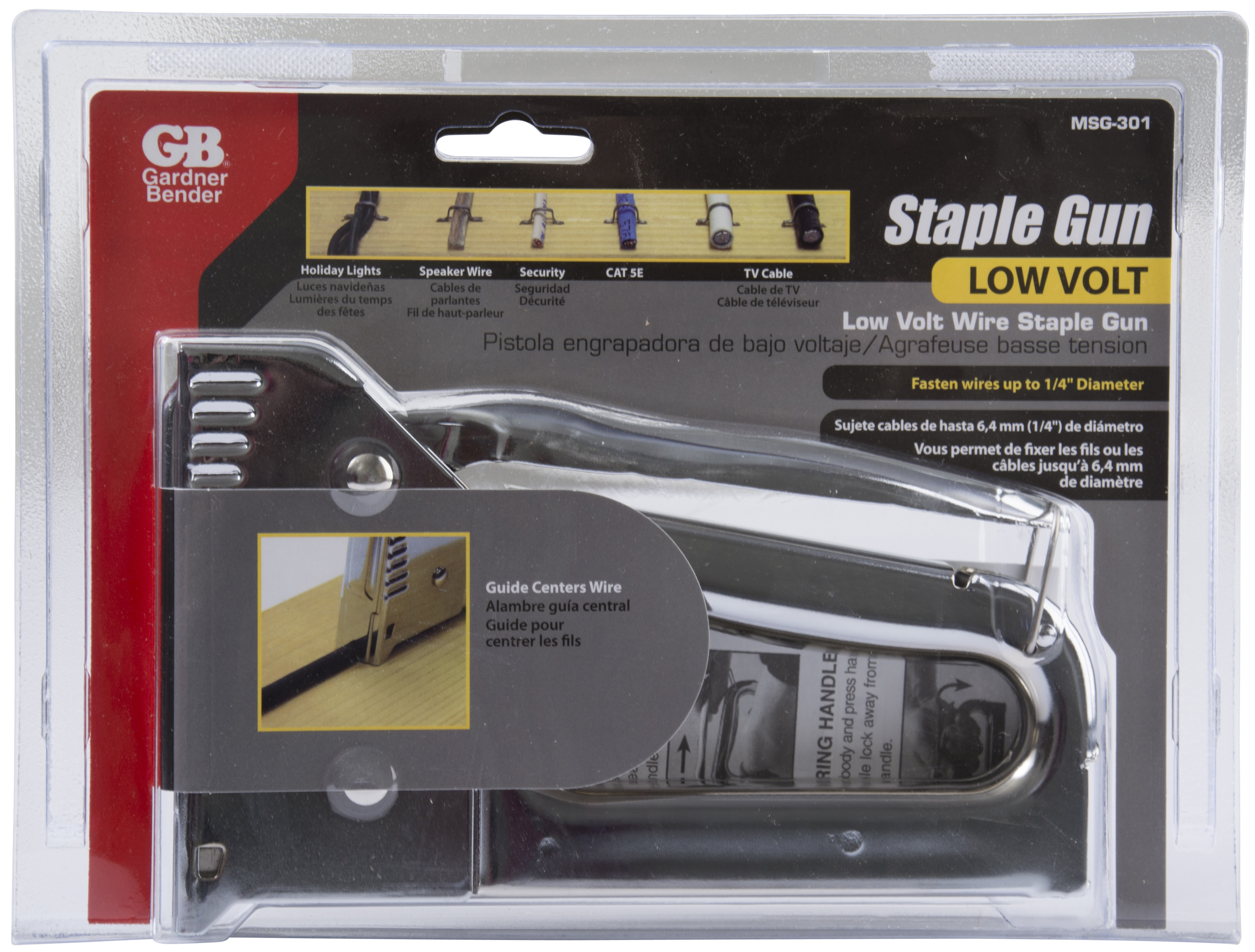 Low-Volt Wire Staple Gun, Heavy Duty, Stainless Steel, (1-Pack)