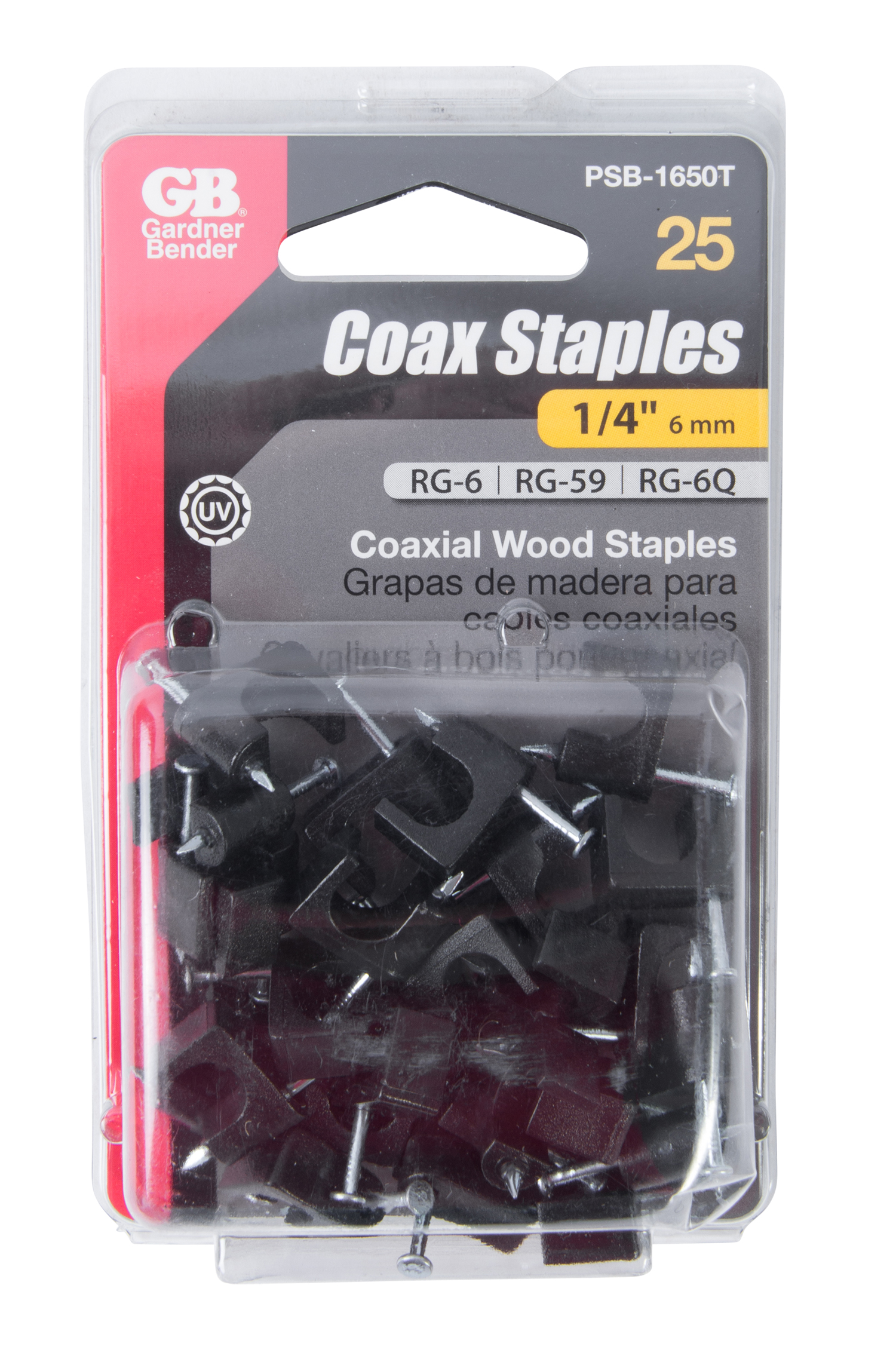 1/4 in. Polyethylene Coaxial Staple, Black (25-Pack)